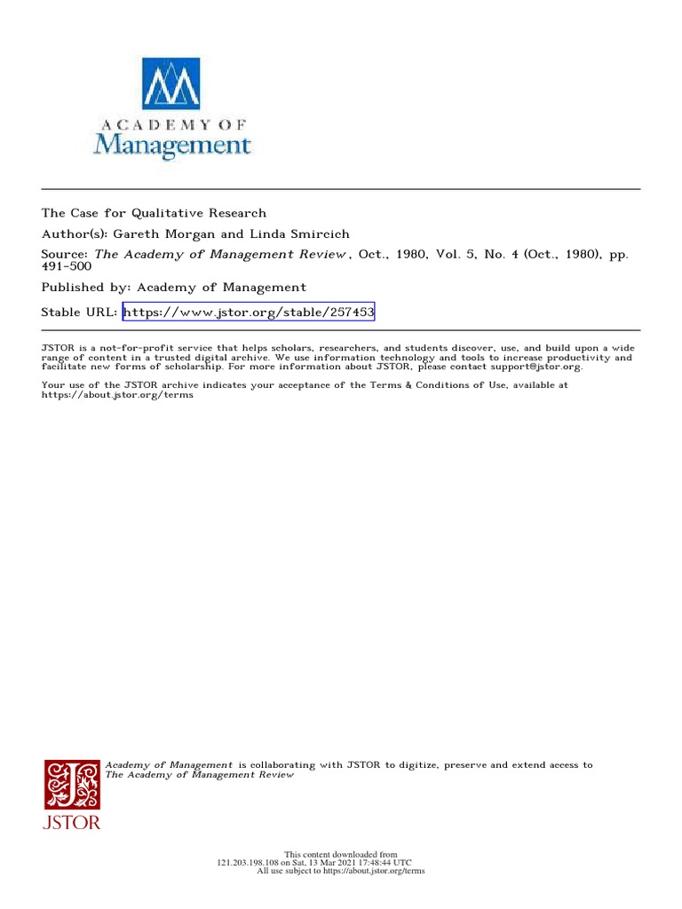 The Case For Qualitative Research | PDF | Positivism | Reality