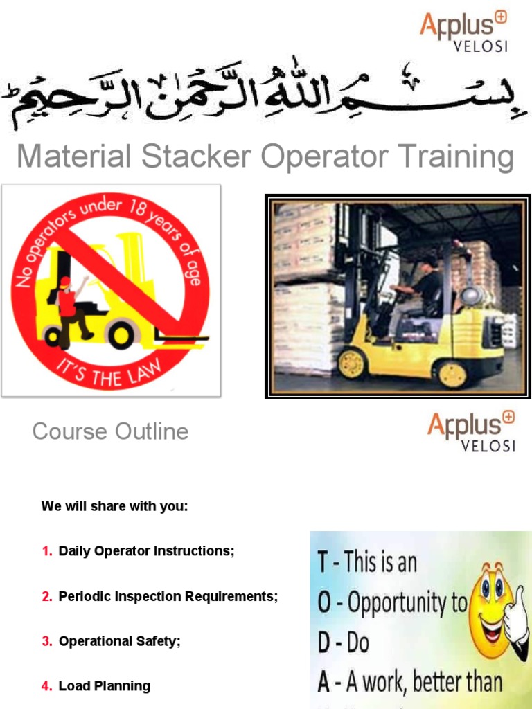 Material Stacker Operator Training-Student | PDF | Forklift | Transport