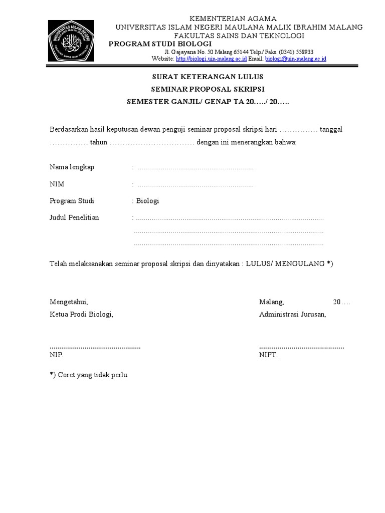 Surat-Keterangan-Lulus-Sempro Woww | PDF