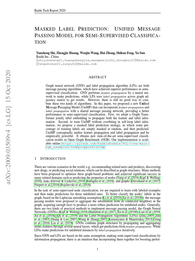2020 Arxiv - Masked Label Prediction - Unified Message Passing Model ...
