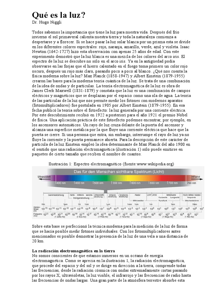 Qué Es La Luz | PDF | Ligero | Radiación electromagnética