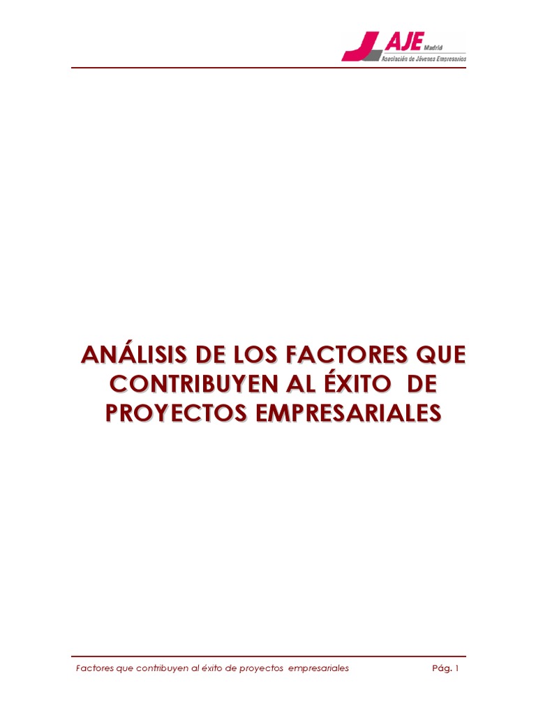 Análisis de Los Factores Que Contribuyen Al Éxito de Proyectos | PDF ...