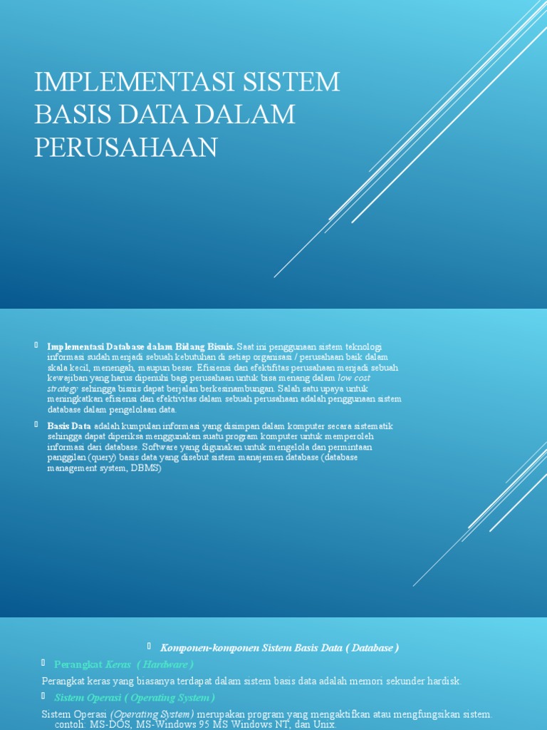 Implementasi Sistem Basis Data Didalam Perusahaan | PDF