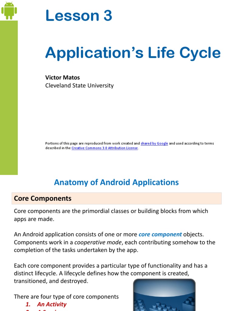 Android Application Life Cycle Overview | PDF | Android (Operating ...