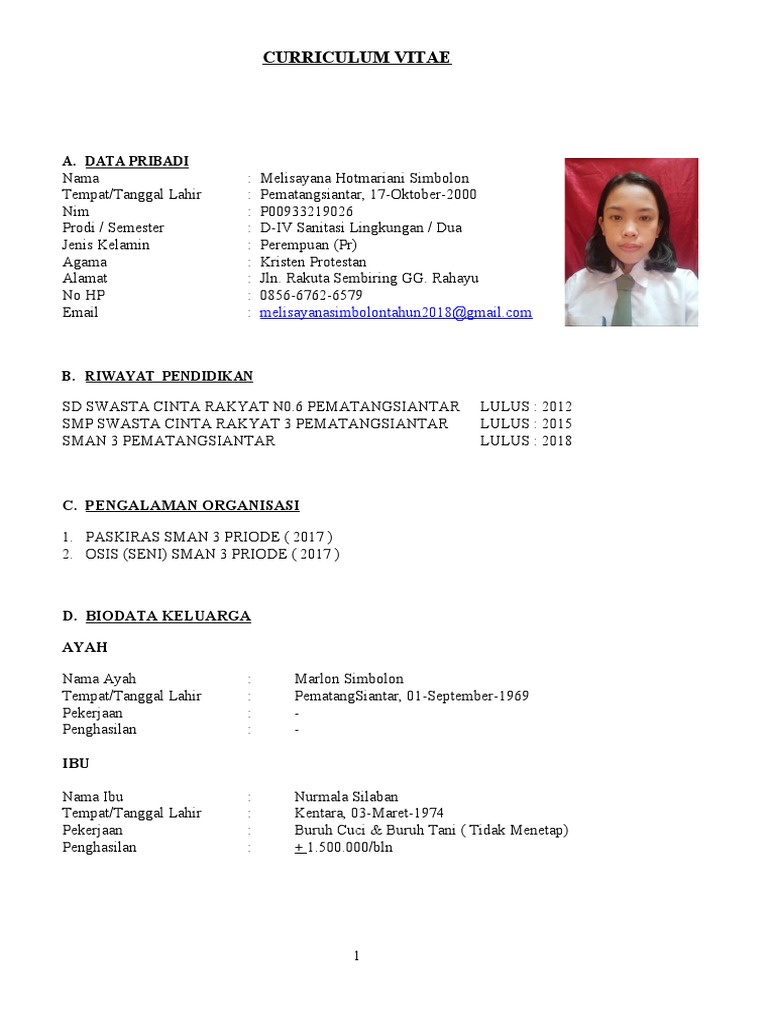 Contoh CV Beasiswa | PDF