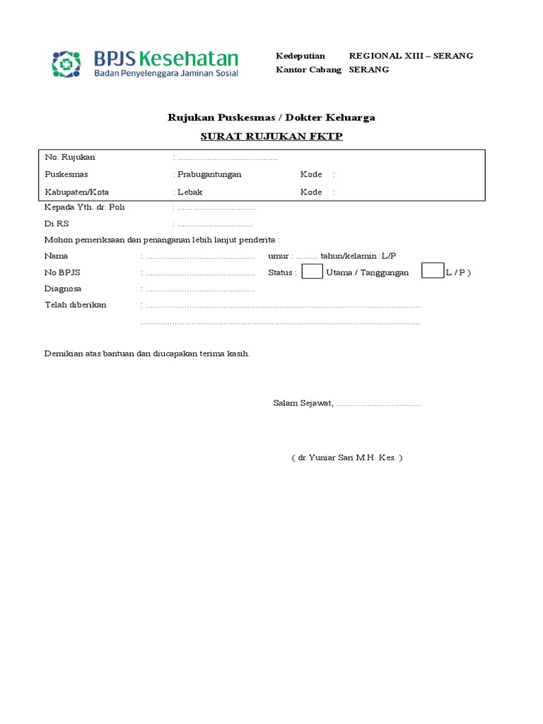 Format Rujukan Bpjs | PDF