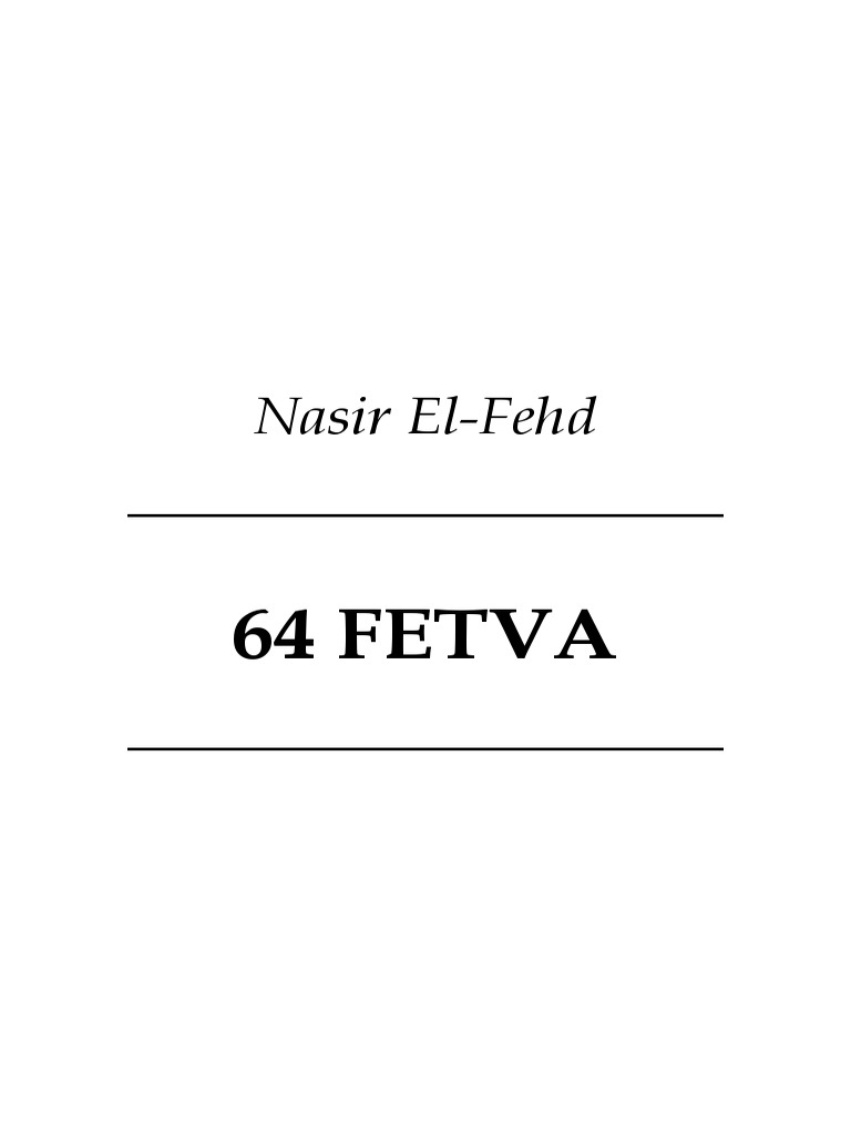 64 FETVA Nasir El Fehd | PDF