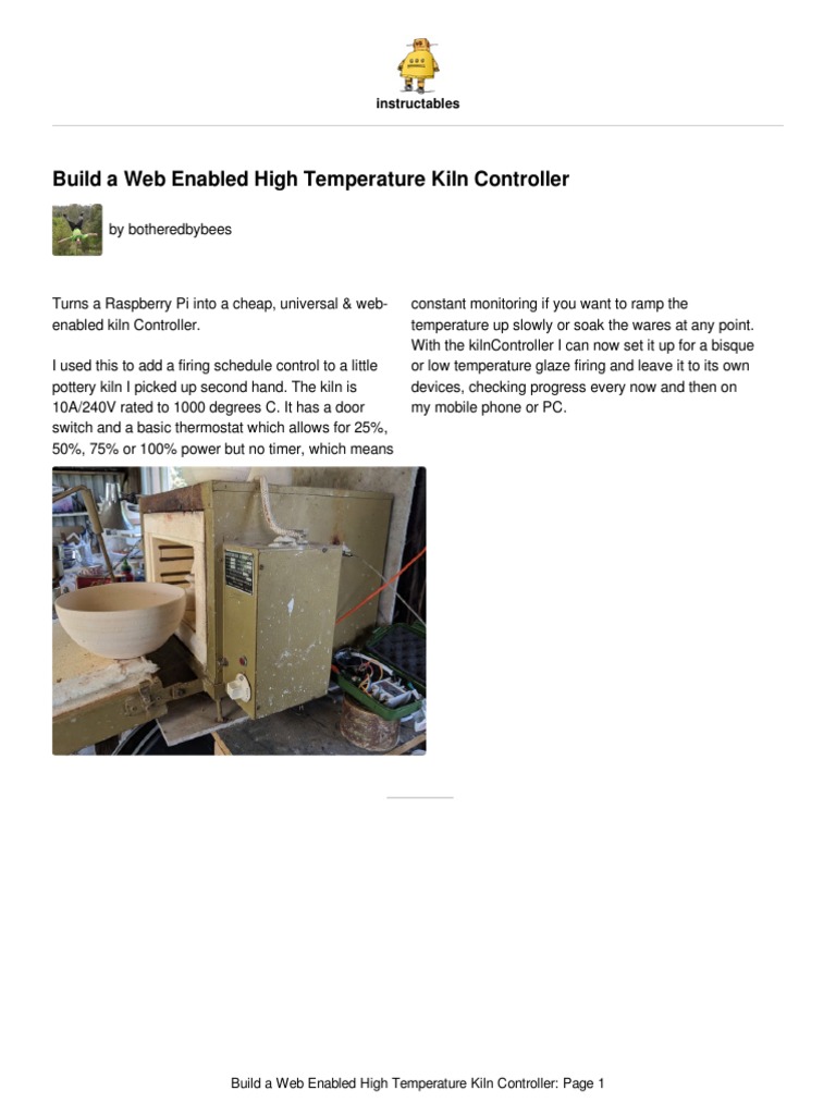 Build A Web Enabled High Temperature Kiln Controller: Instructables | PDF | Thermocouple ...