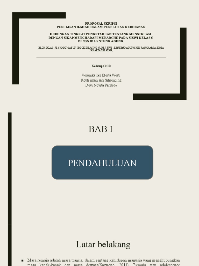PROPOSAL SKRIPSI KEL 10 TUGAS BU Irma | PDF