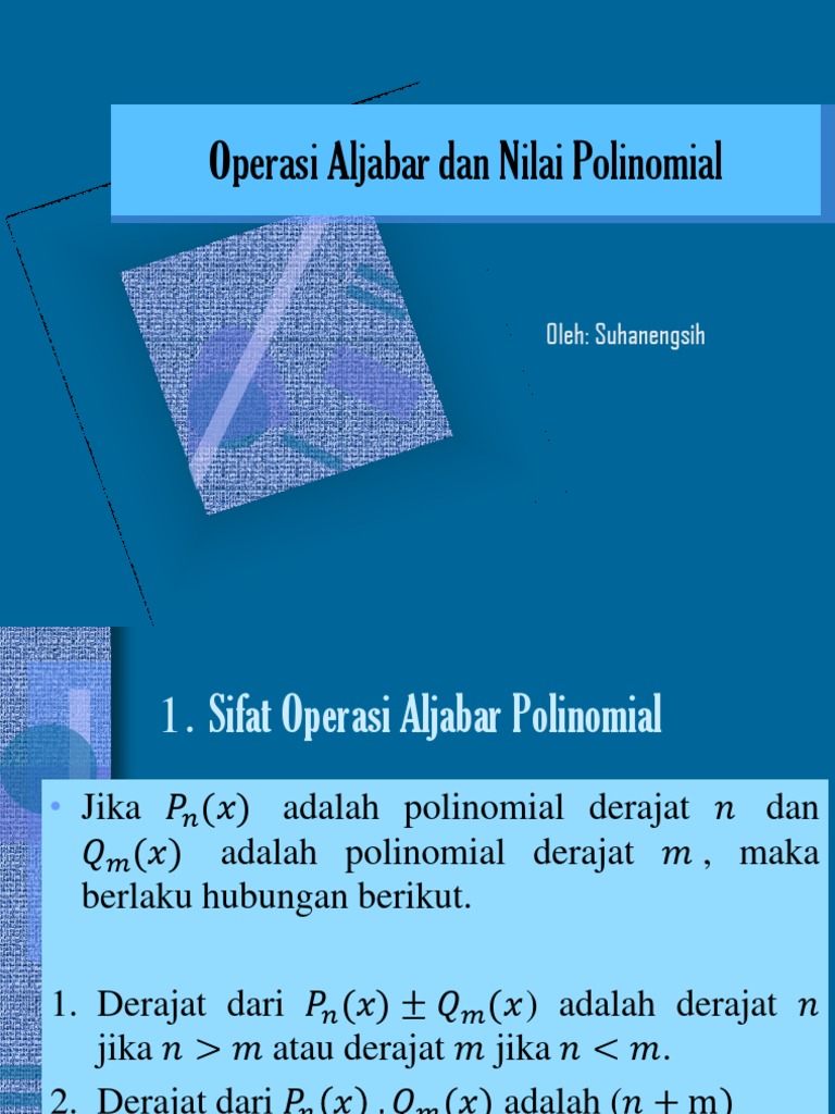 Operasi Aljabar Pada Polinomial | PDF