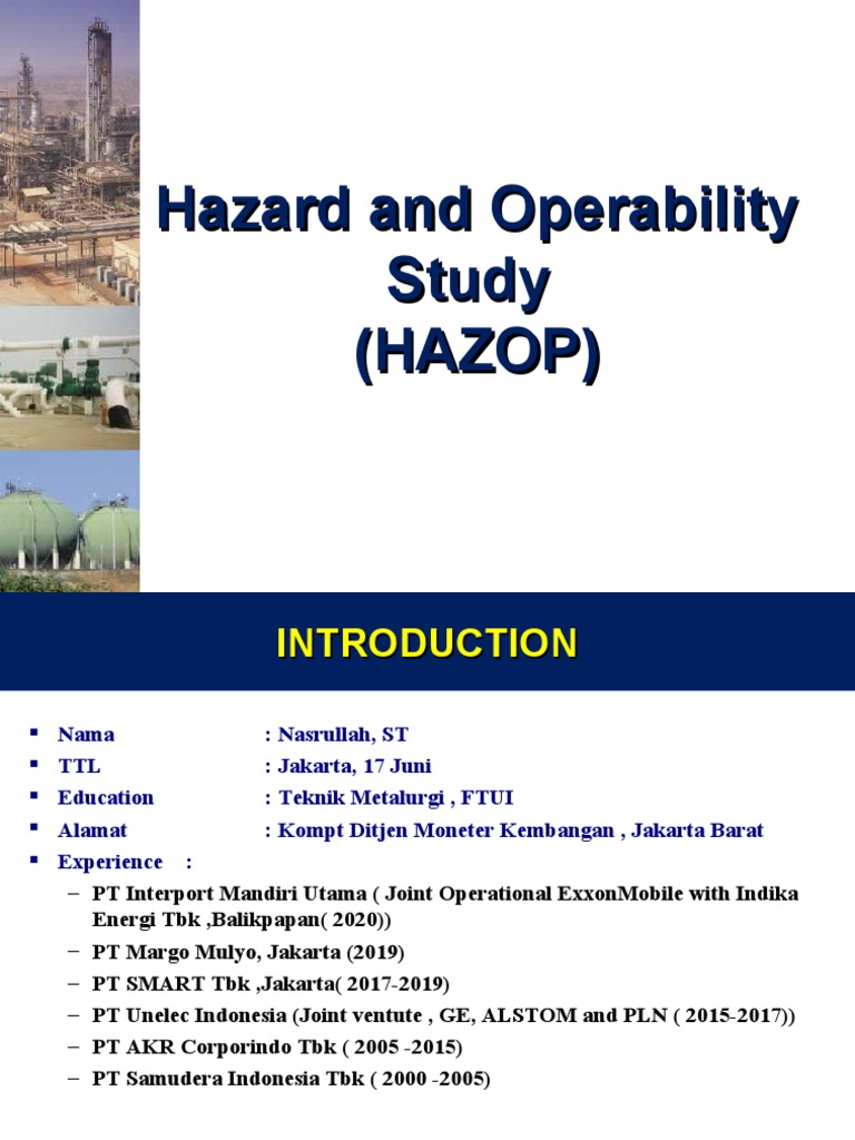 A Comprehensive Introduction to Hazard and Operability (HAZOP) Studies ...