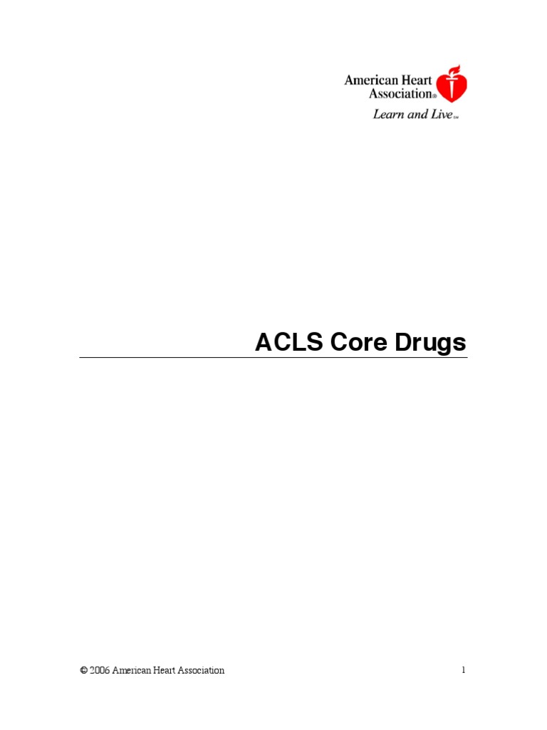 ACLS Core Drugs | PDF