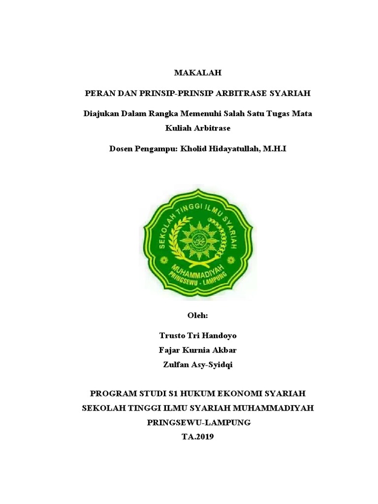 Peran Arbitrase Syariah dalam Bisnis | PDF