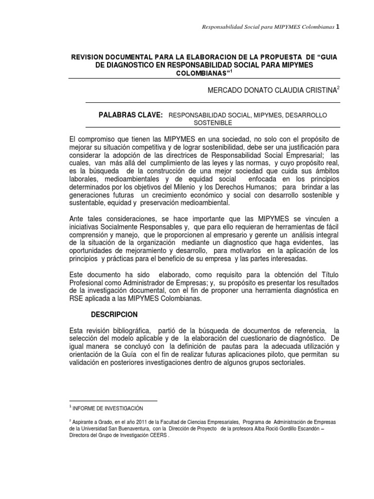 Ejemplo Revisión Documental | PDF | Responsabilidad social corporativa ...