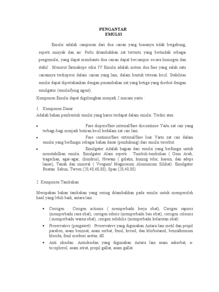 Resep Emulsi | PDF