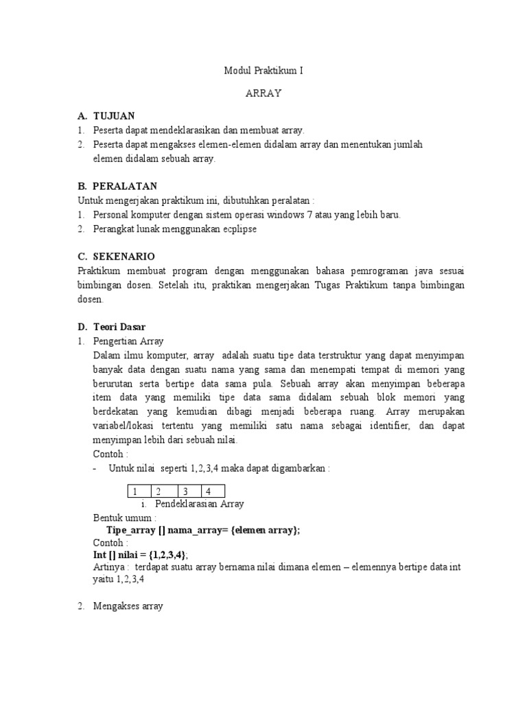 Modul Praktikum I ARRAY | PDF
