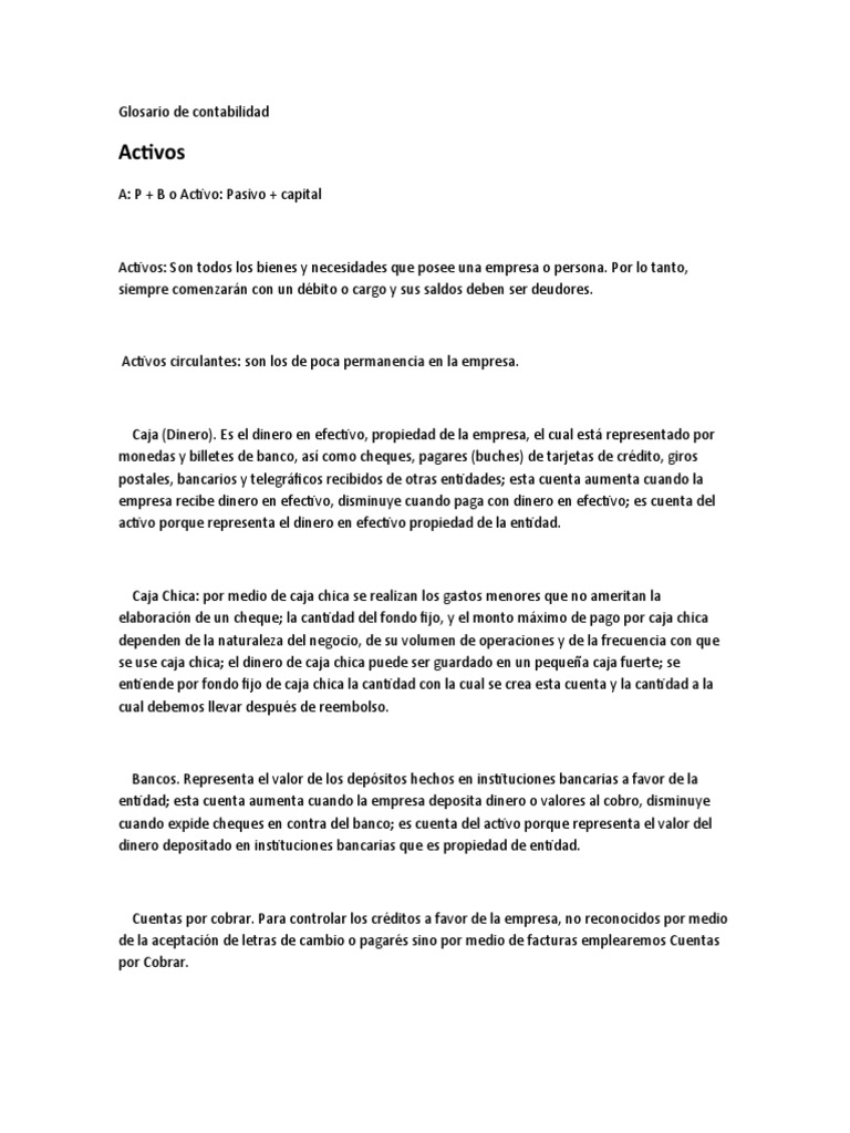 Glosario contable: Una guía completa de los principales términos y ...