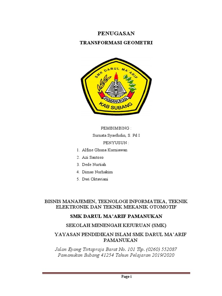 Makalah Transformasi Geometri-1 | PDF | Seni | Sains & Matematika