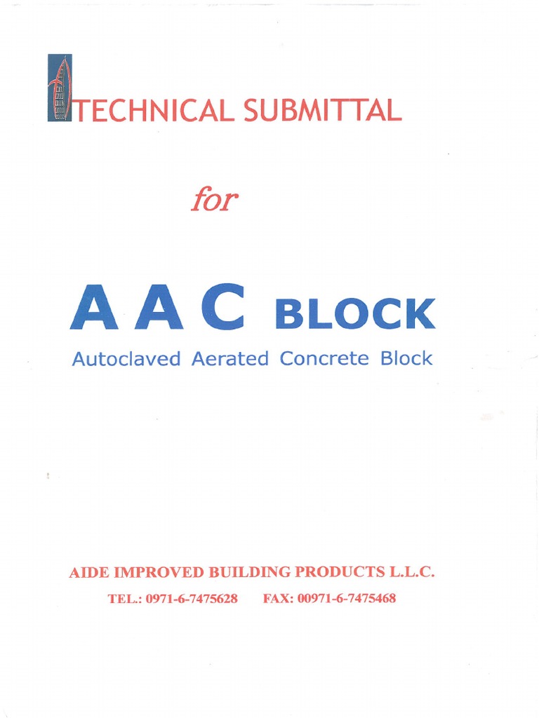 AAC BLOCK SUBMITTAL With NMBR | PDF | Fax | Signature