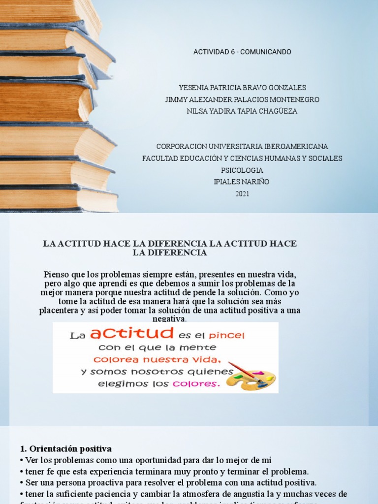 Actividad 6 - Comunicando | PDF | Actitud (psicología) | Sicología