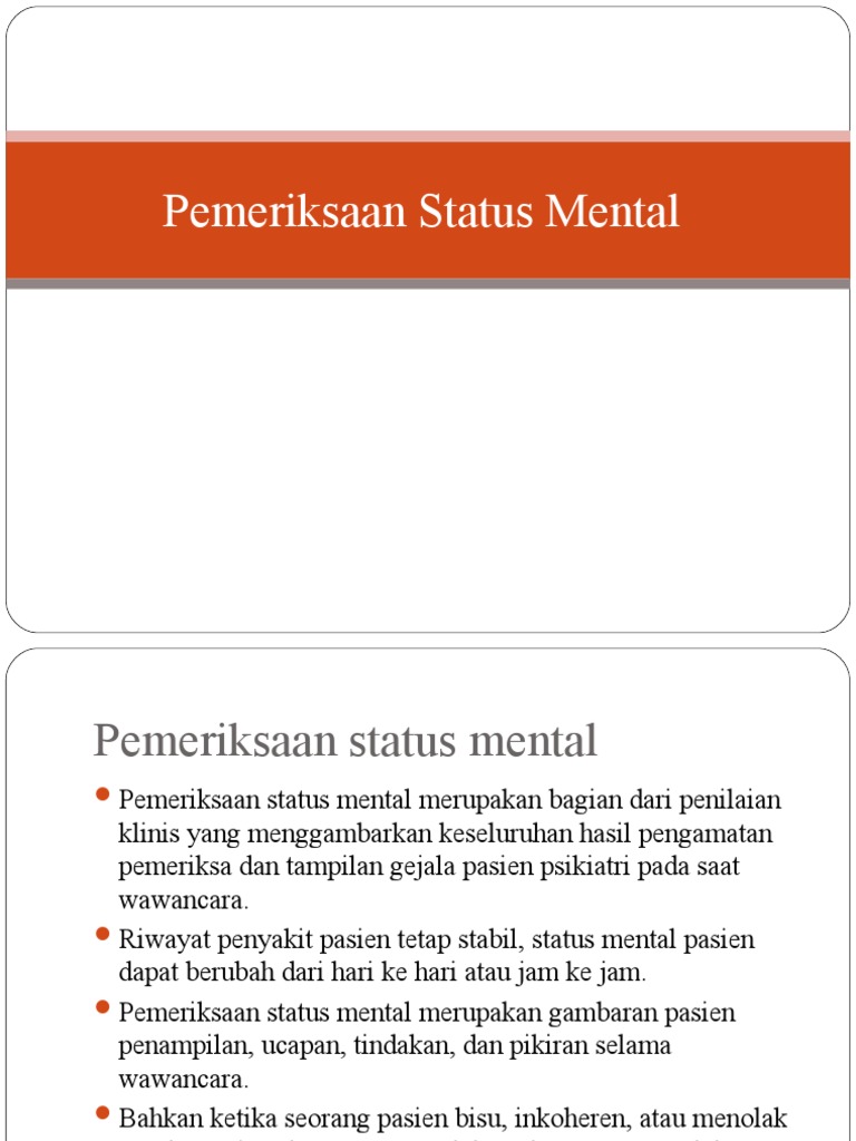 Pemeriksaan Status Mental Kaplan Ed. 10 | PDF