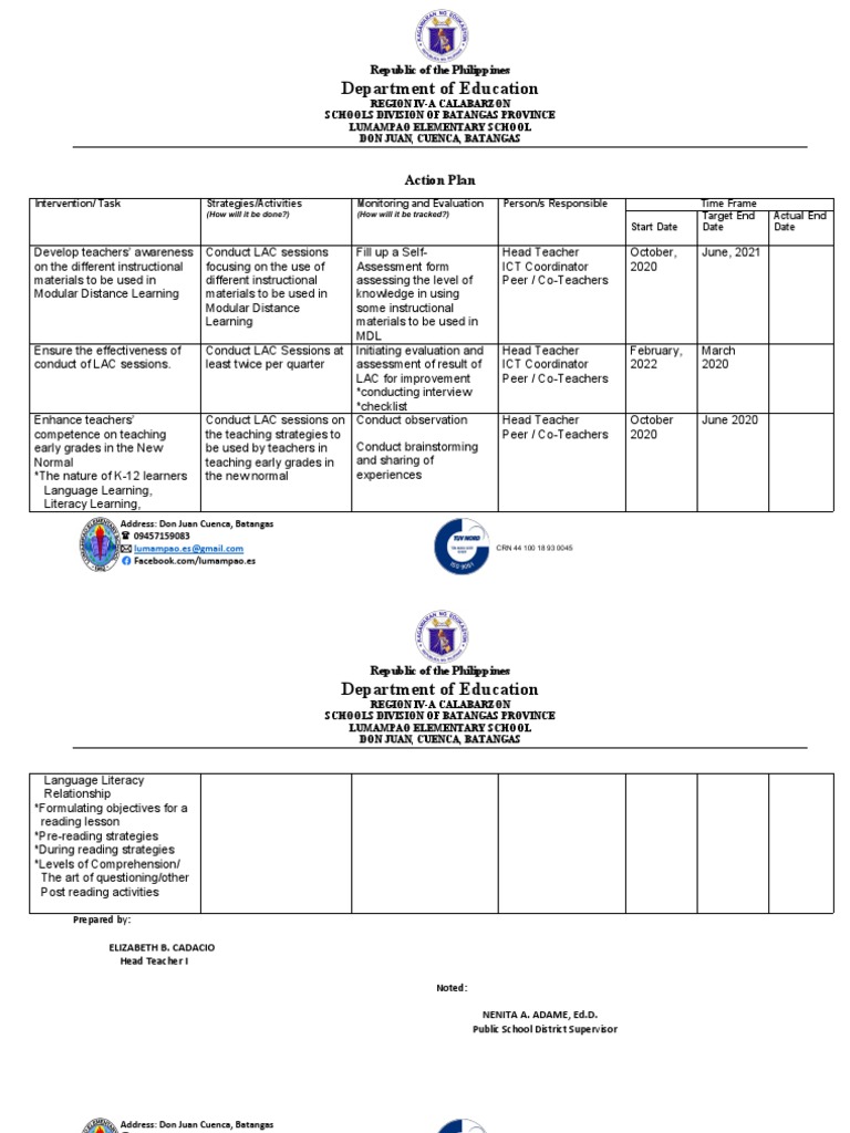 Department of Education: Action Plan | Download Free PDF | Educational ...