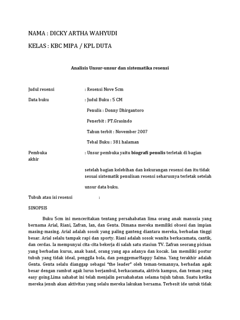 Analisi Unsur Unsur,. Dicky | PDF