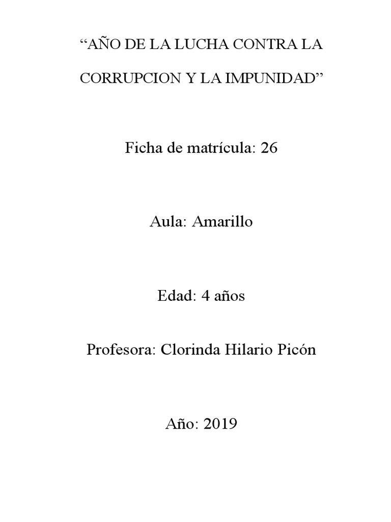 Caratula de Ficha de Matricula | PDF