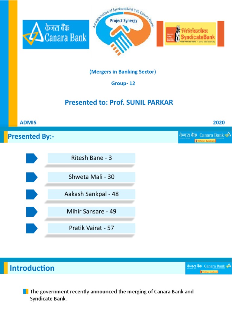 Canara-Syndicate Bank Merger Overview | PDF | Banks | Financial Services