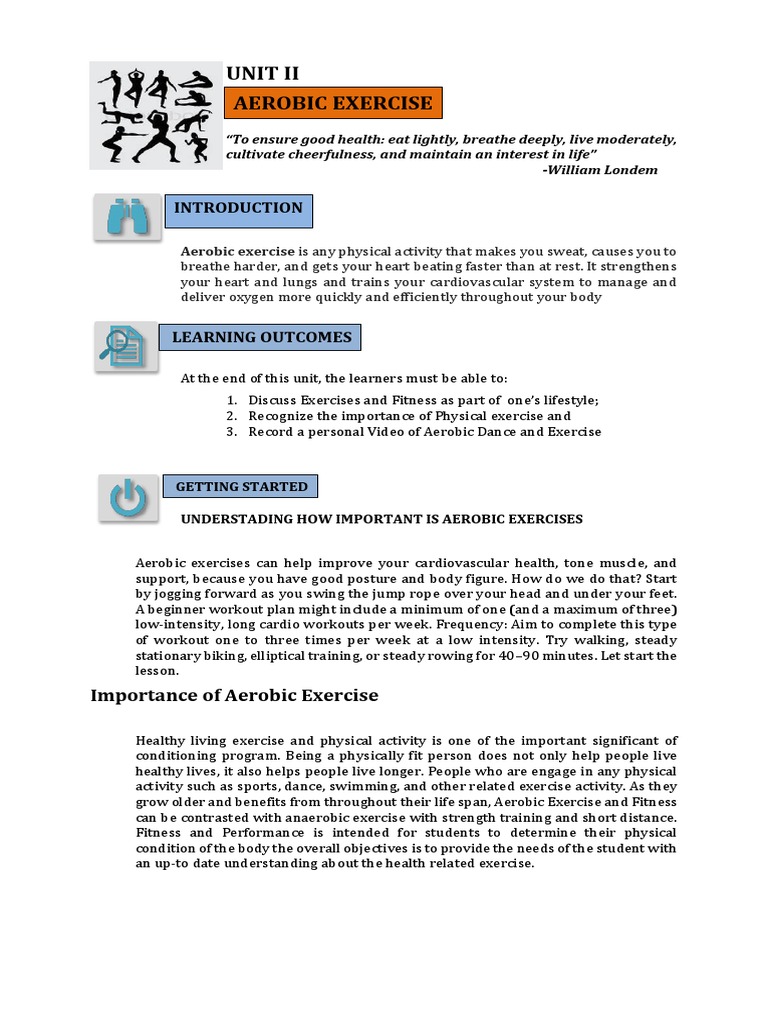 UNIT II Aerobic Exercise | PDF | Aerobic Exercise | Strength Training