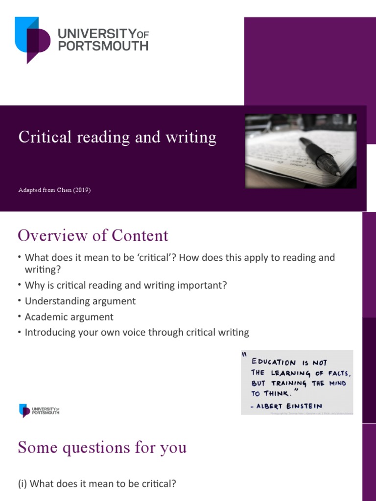 Critical Reading and Writing | PDF | Argument | Evidence