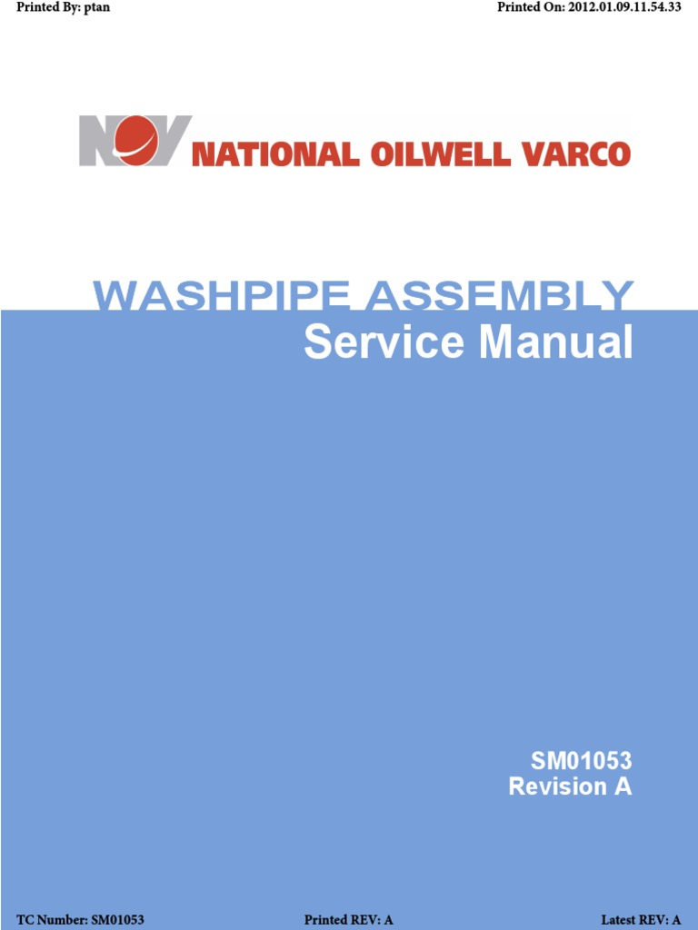 Washpipe Assembly Washpipe Assembly: Service Manual | PDF | Personal Protective Equipment ...