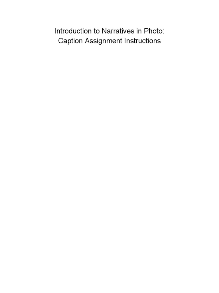 Photo Essay Caption Assignment Guide | PDF | Essays | Communication