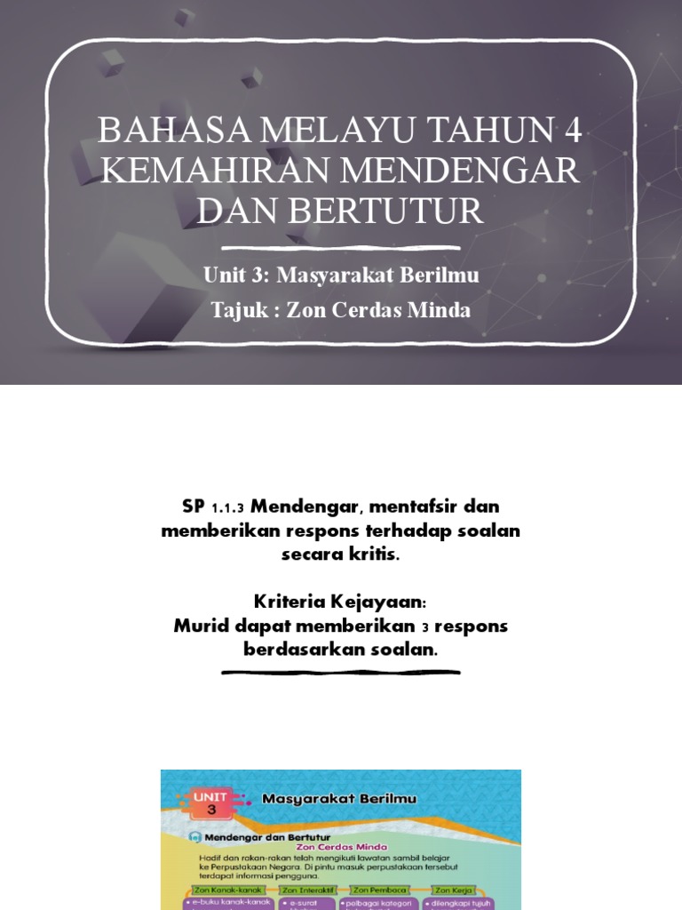 Bahasa Melayu Tahun 4 Kemahiran Mendengar Dan Bertutur | PDF | Karier & Perkembangan
