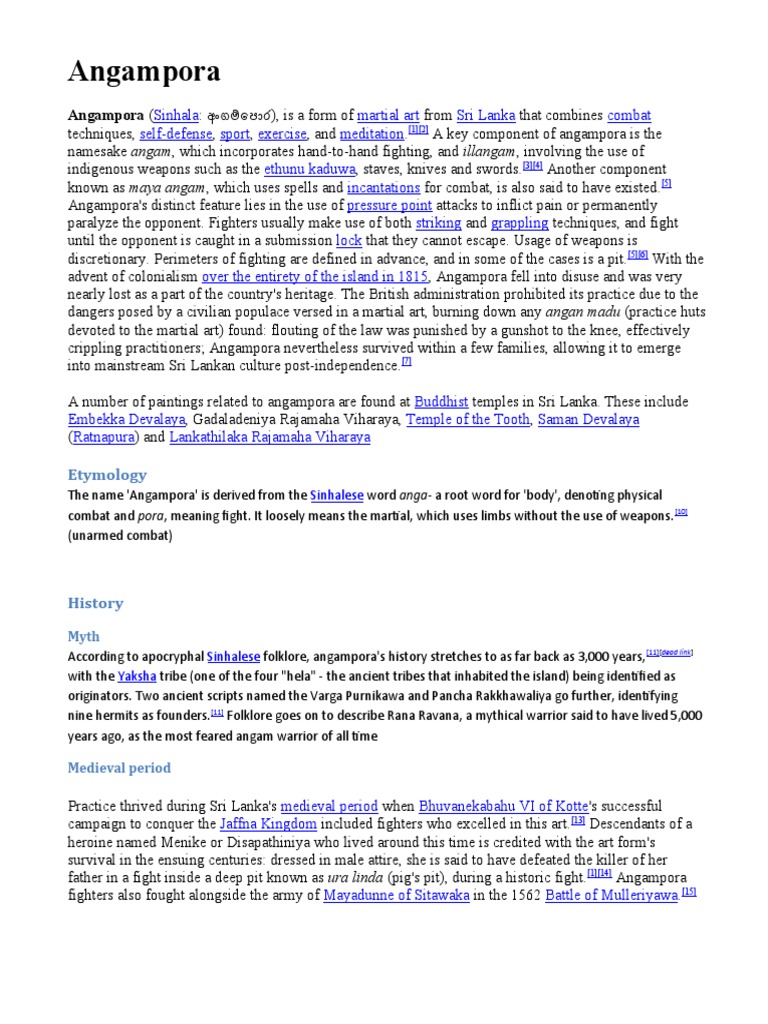 Angam Pora | Download Free PDF | Sri Lanka | Weaponry