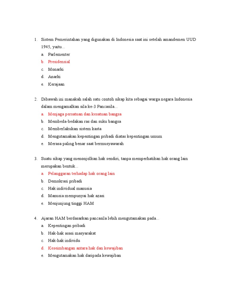 Soal PKN Tunadaksa | PDF