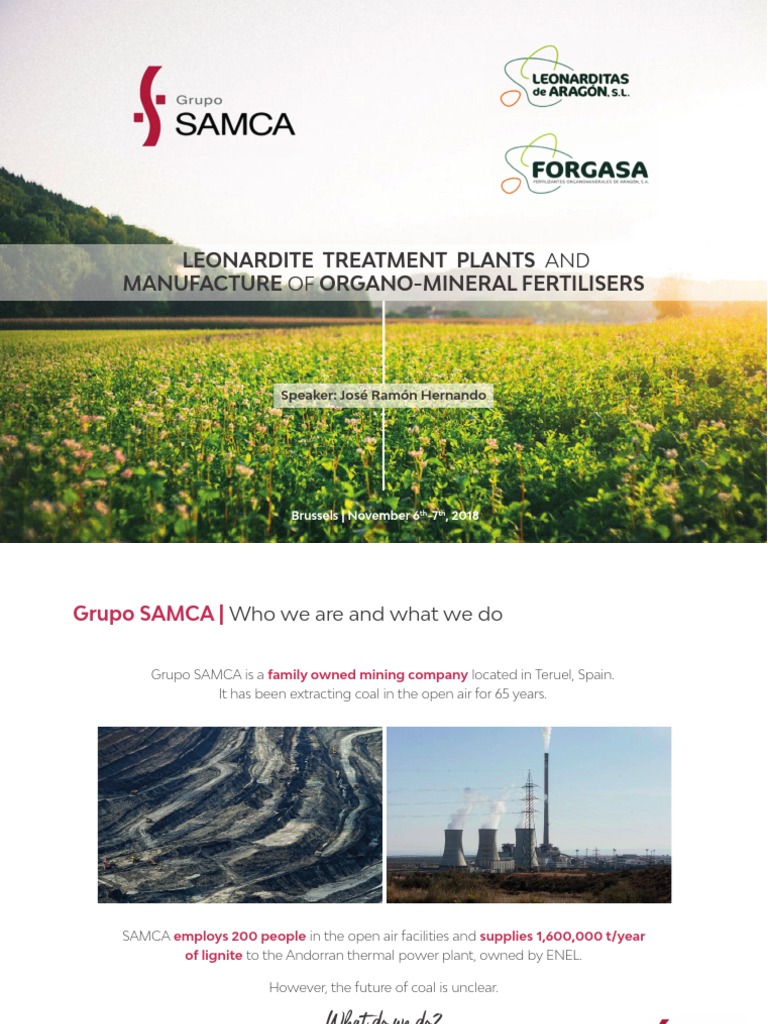 Leonardite Treatment Plants and Manufacture of Organo-Mineral ...