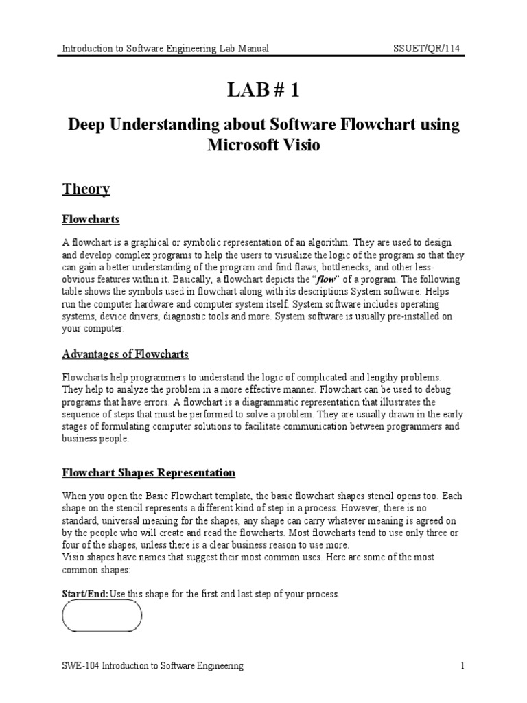 LAB1 Deep Understanding About Software Flowchart Using Microsoft Visio | PDF | Computer Program ...