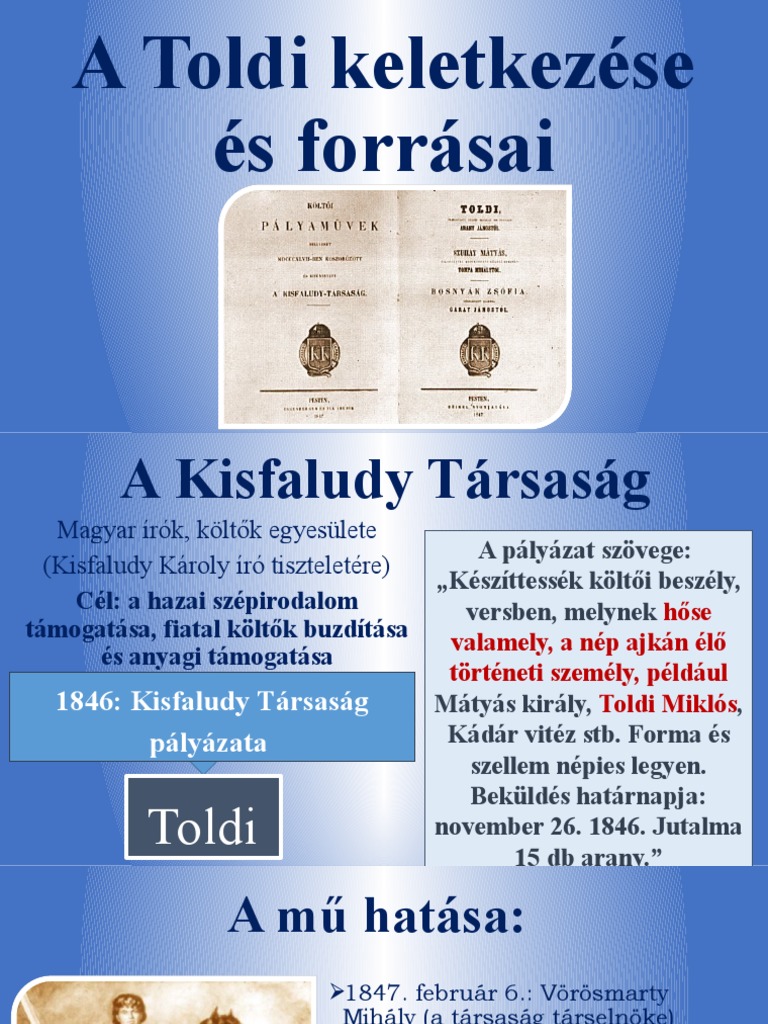 A Toldi Keletkezése És Forrásai | PDF