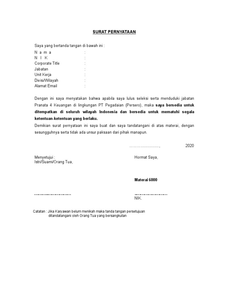 Contoh Surat Persetujuan | PDF