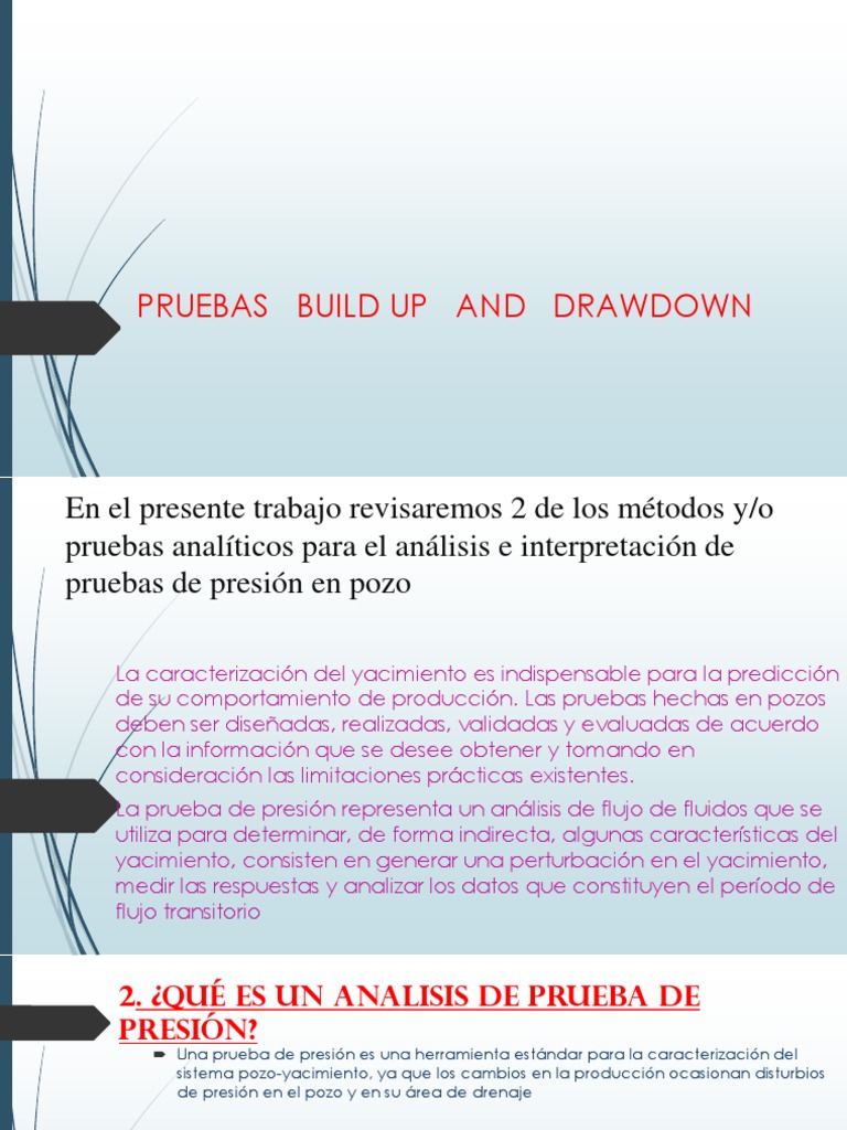 Análisis de Pruebas Build-Up y Drawdown | PDF | Permeabilidad (Ciencias ...