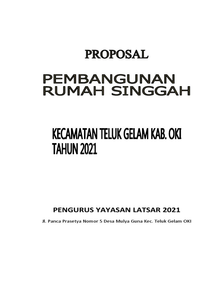 Proposal Rumah Singgah | PDF