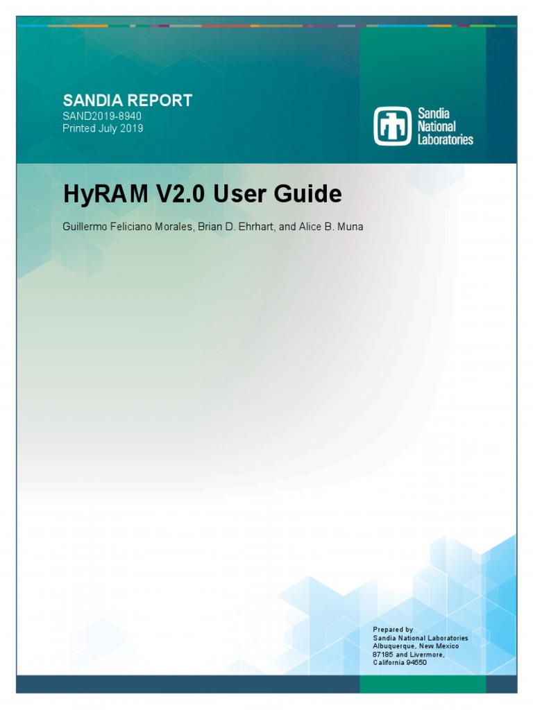 HyRAM V2.0 Guide for Hydrogen Safety | PDF | Probability Distribution ...