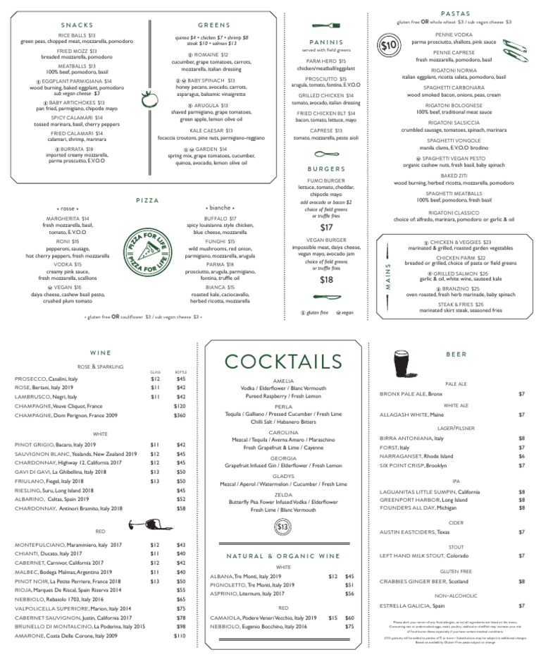 Fumo Lunch Menu Uws | Download Free PDF | Pesto | Salad