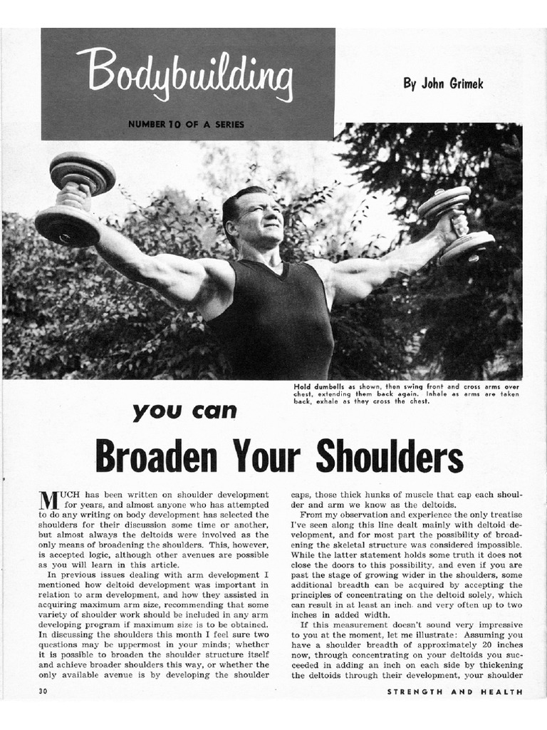 John Grimek - You Can Broaden Your Shoulders | PDF