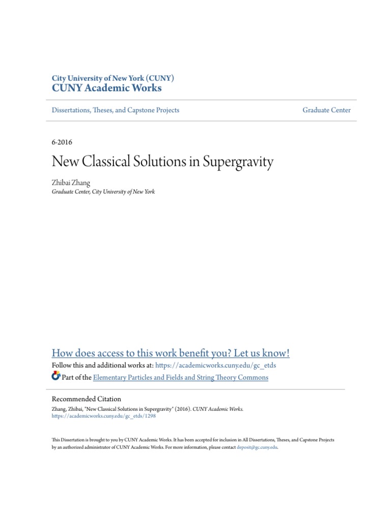 New Classical Solutions in Supergravity | PDF | String Theory | General Relativity