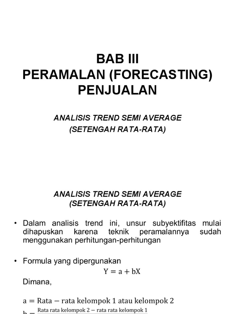 3b. Analisis Trend Semi Average (Setengah Rata-Rata) | PDF