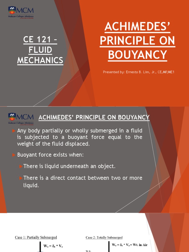 Chapter 3.3 - Archimedes' Principle On Bouyancy | PDF | Science ...