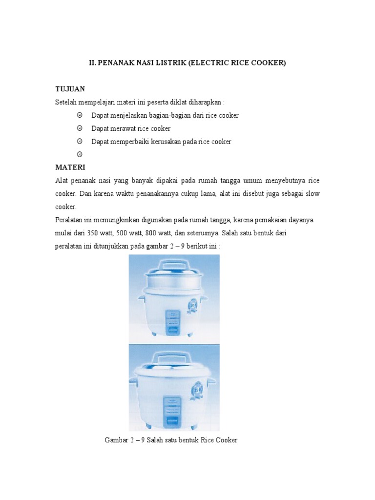 Materi Rice Cooker | PDF