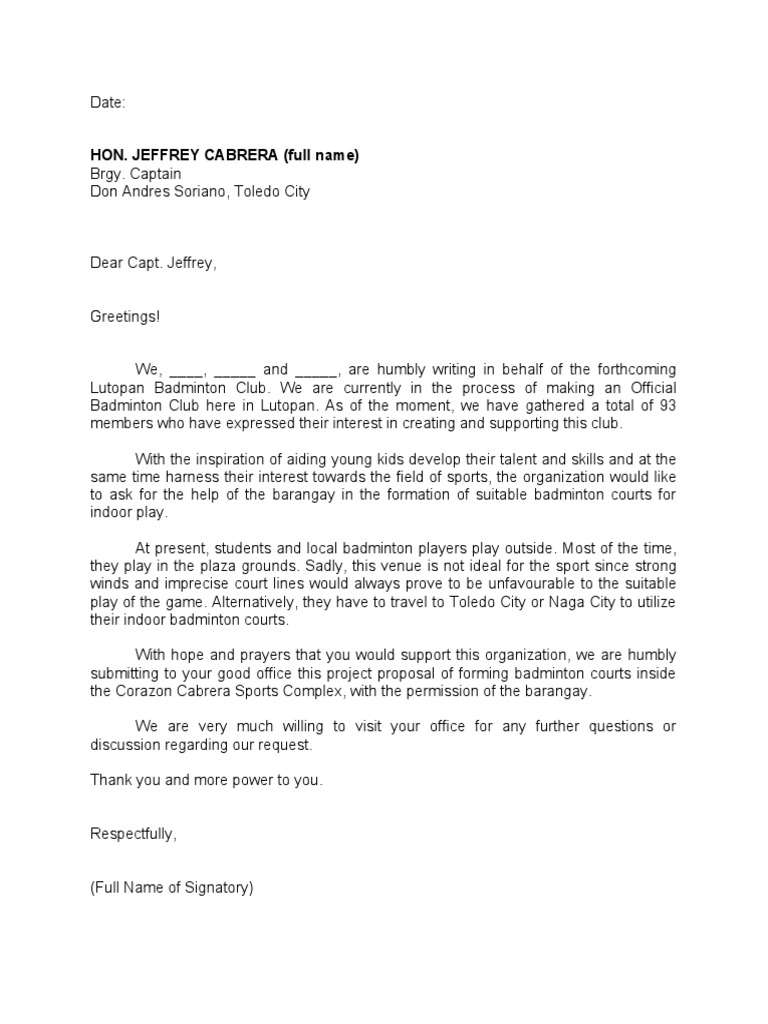 Indoor Badminton Court Proposal for Lutopan | PDF | Sports | Mental Health